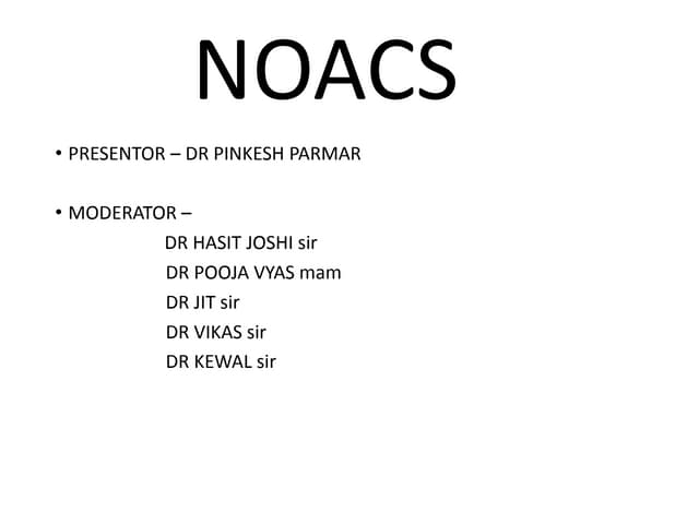 Direct oral anticoagulant final | PPSX
