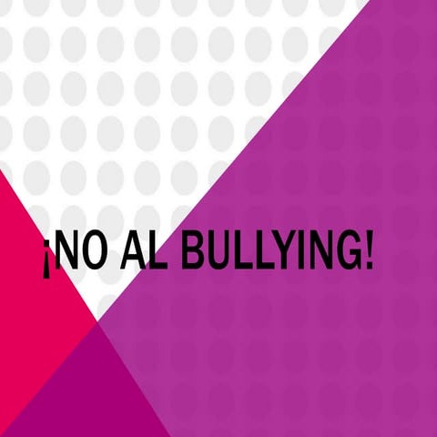 Basta de bullying no te quedes callado | PPTX
