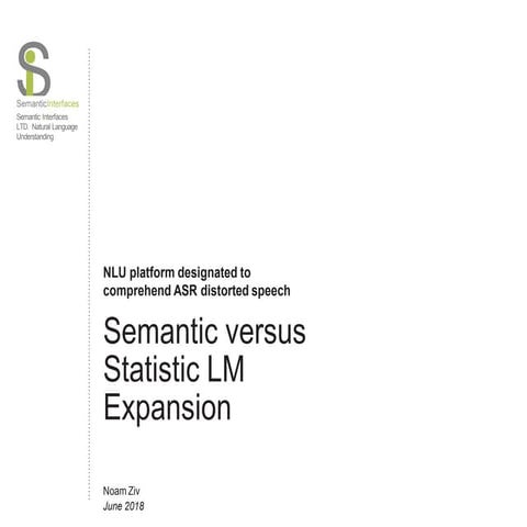 Semantic vs. Statistic Language Model Expansion | PPT
