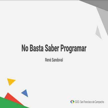 No basta saber programar | PDF