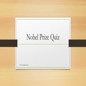 Nobel Prize Quiz | PDF