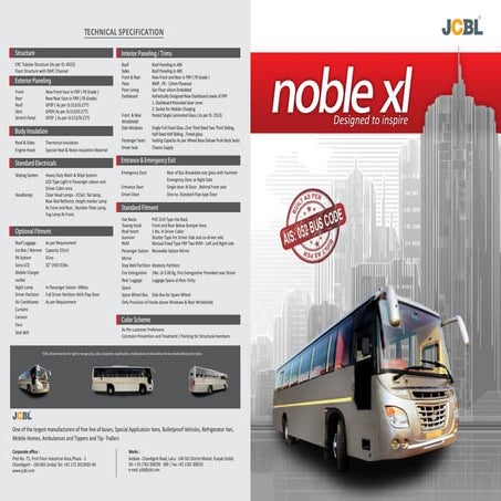 Hub Bus: Luxury Bus Manufactured by JCBL | PDF
