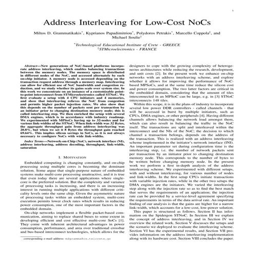 Address Interleaving in NoCs | PDF