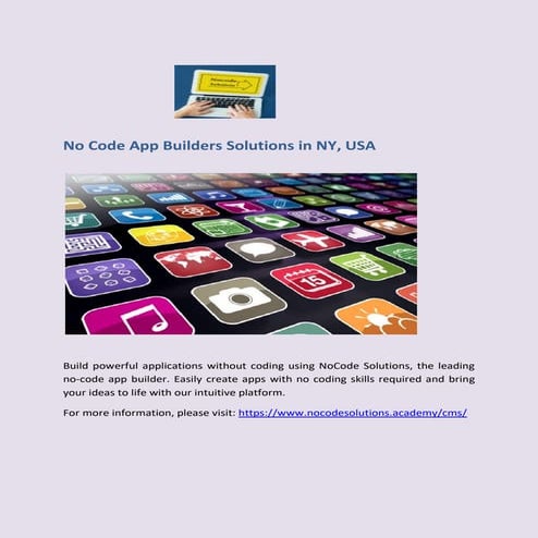 No Code App Builders Solutions in NY, USA - NoCode Solutions.pdf