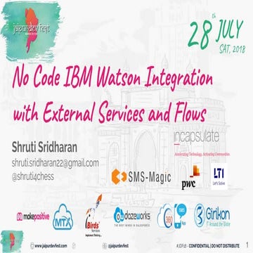 No Code IBM Watson Integration with External Services and Flows | PDF
