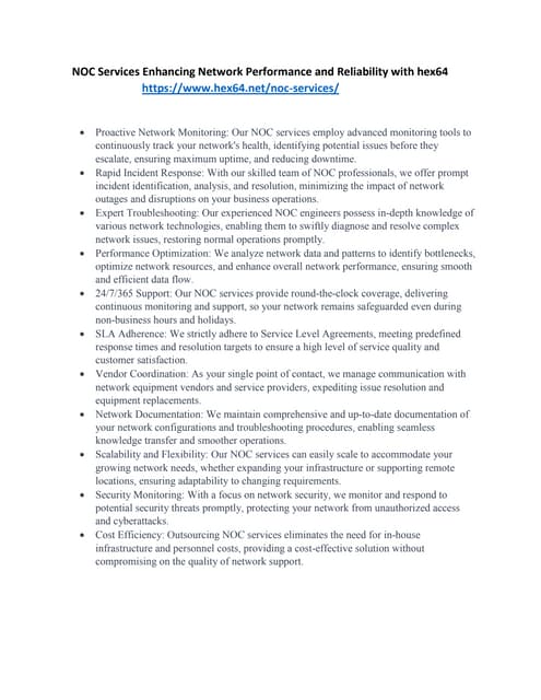 Network Operations Center Processes- Isaac Mwesigwa | PDF