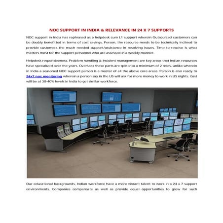 Noc support in india & relevance in 24 x7 supports | PDF