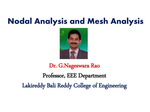 Mesh analysis and Nodal Analysis | PPTX