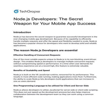 Nodejs Developers The Secret Weapon For Your Mobile App Success