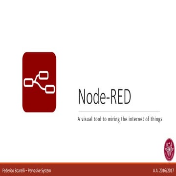 Node-RED - A visual tool to wiring the internet of things | PPTX
