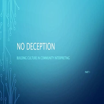 No Deception, Part 1 | PPT