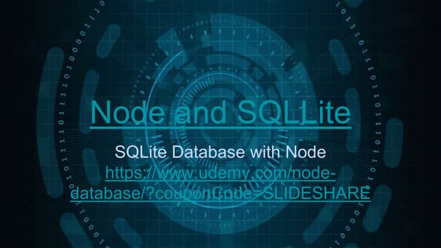 Local SQLite Database with Node for beginners | PPT Local SQLite Database with Node for beginners | PPT