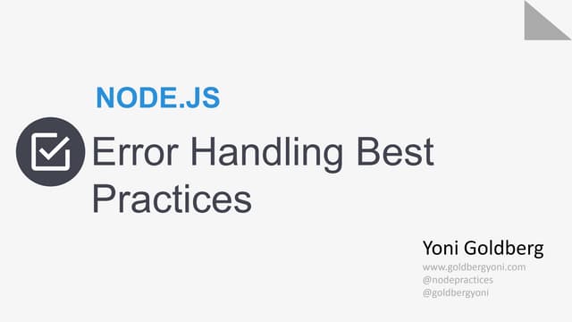 Nodejs Error Handling Best Practices Ppt 8975