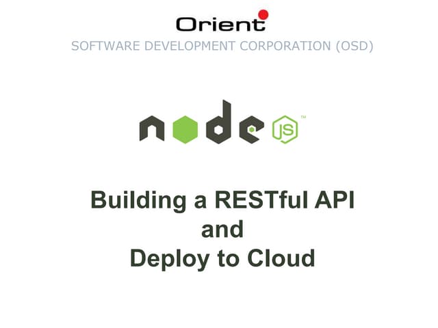 Nodejs - Building a RESTful API | PPT Nodejs - Building a RESTful API | PPT
