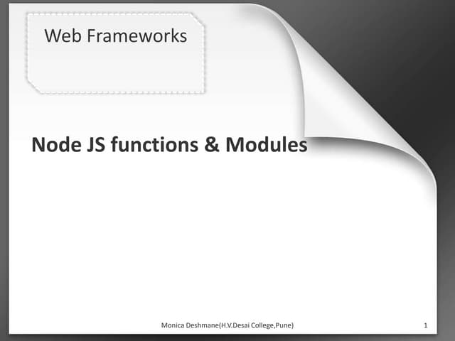 Nodejs functions & modules | PPTX Nodejs functions & modules | PPTX