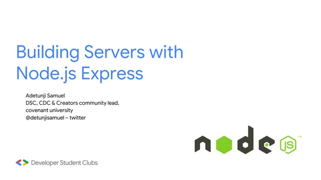 Nodejs Server Lesson 3 Ppt