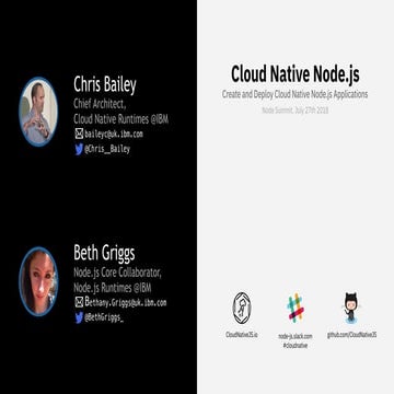 Node Summit 2018 Cloud Native Nodejs