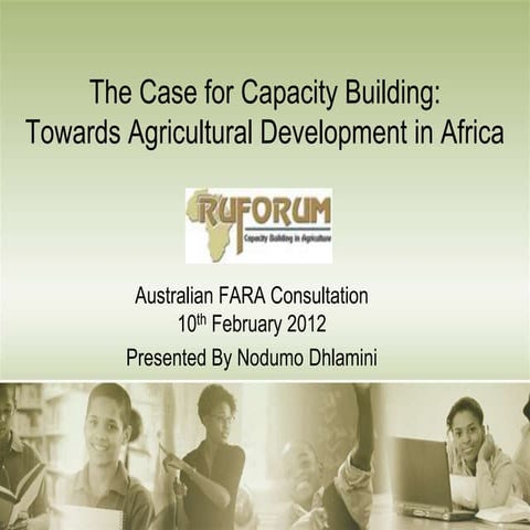 The Case for Capacity Building: Towards Agricultural Development in ...