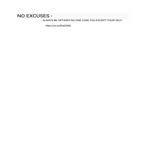 No excuses | PDF