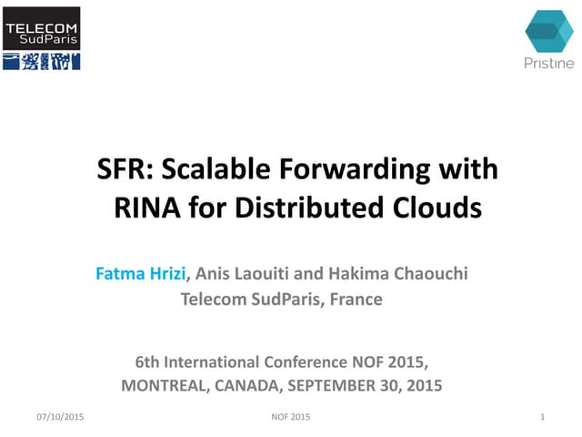 Sfr Scalable Forwarding With Rina For Distributed Clouds Pdf Cloud Computing Internet