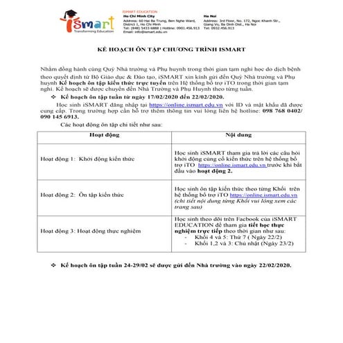 Noi dung on tap ismart k1 | PDF