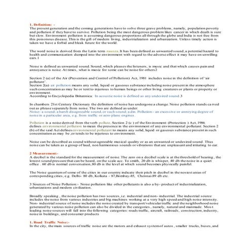 Detailed Project on Noise | PDF