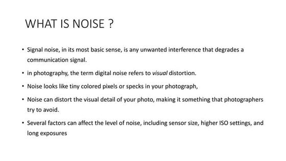 Image noise reduction | PPTX