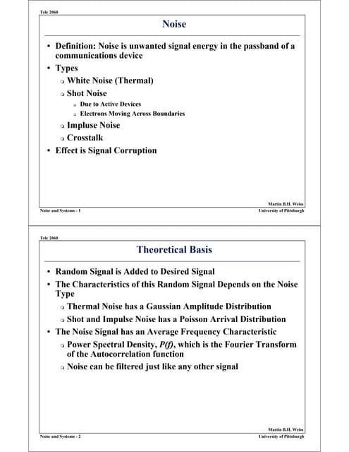 Noise in communication system | PPTX | Computer Networking | Computing