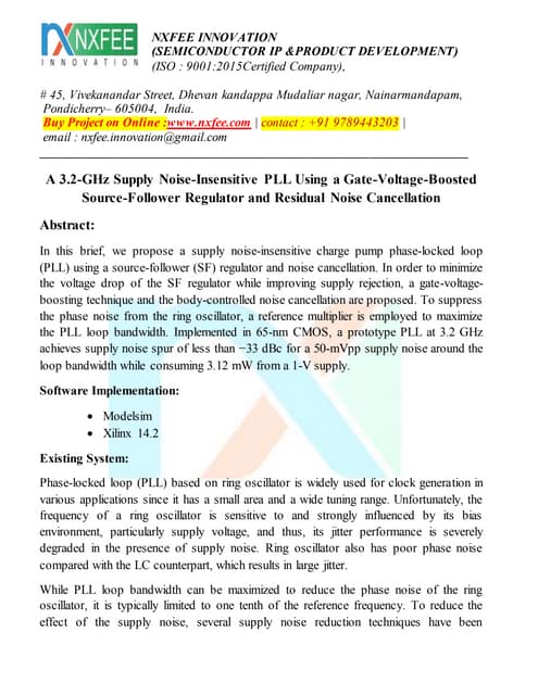 Noise Insensitive Pll Using A Gate Voltage Boosted Source Follower