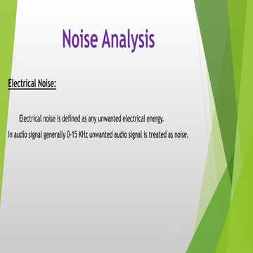 Noise analysis | PPTX
