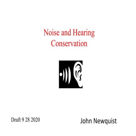 Noise and Hearing Conservation 2020 | PPTX