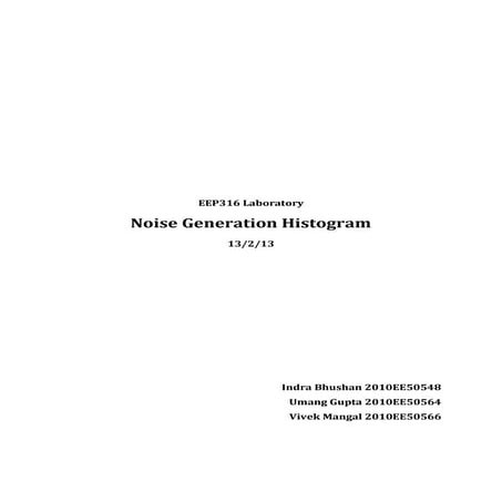 EEL316: Noise generation histogram | PDF