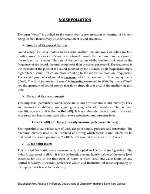 Noise Pollution | PPT