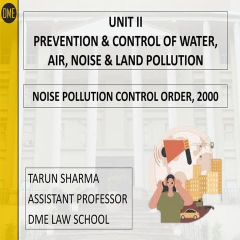 Noise pollution control order notes for law | PDF