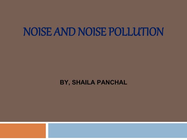 Noise pollution | PPTX