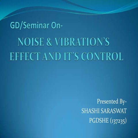 Noise & vibration | PPTX