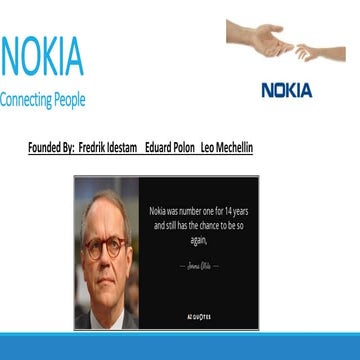 Nokia Swot PESTLE Porter Five Forces | PPTX