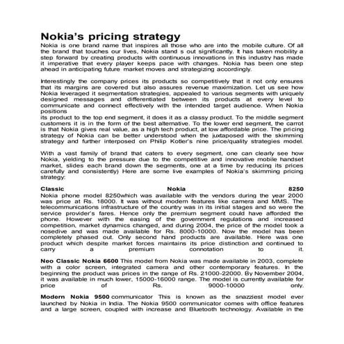 Nokia case study | DOCX