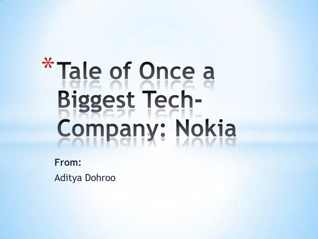 Nokia Case Study | PPTX