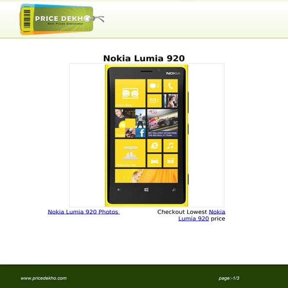 Nokia Lumia 920 image | PDF