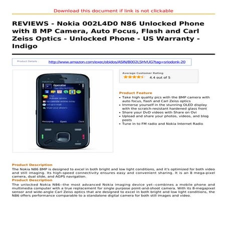 Nokia 002 l4d0 n86 unlocked phone with 8 mp camera auto focus flash and ...