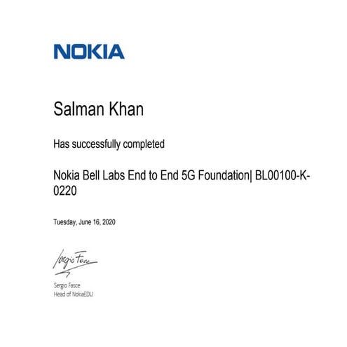 Nokia Bell Labs End to End 5G Foundation | PDF | Telecommunications Industry | Industries