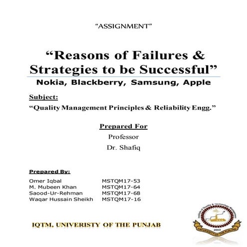 Reason of Failures & Strategies to be Successful | DOCX