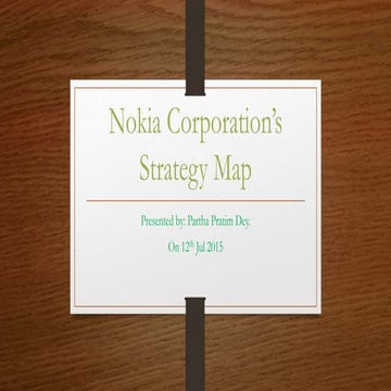 Nokia corporation's strategy map | PPTX