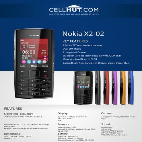 Nokia x2 02 (unlocked dualband) gsm dual sim cell phone | PDF
