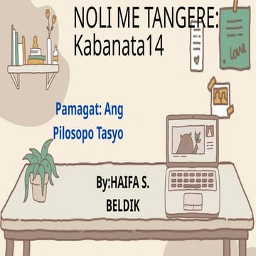 NOLI ME TANGERE KABANATA 14 ang pilosopong tasyo | PPT