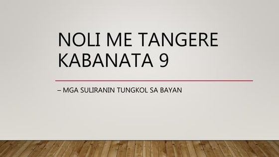 Fil noli-me-tangere kabanata 1-64 | DOC