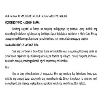 NOLI MGA TAUHAN AT SIMBOLISMO NITO (Gianan, Jarapa, Sebastian).pptx