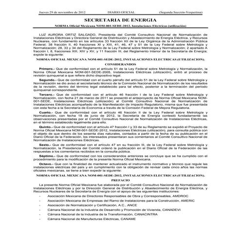 Nom 001-sede-2012 | PDF