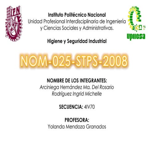 NORMA Oficial Mexicana NOM-025-STPS-2008, Condiciones de iluminación en ...